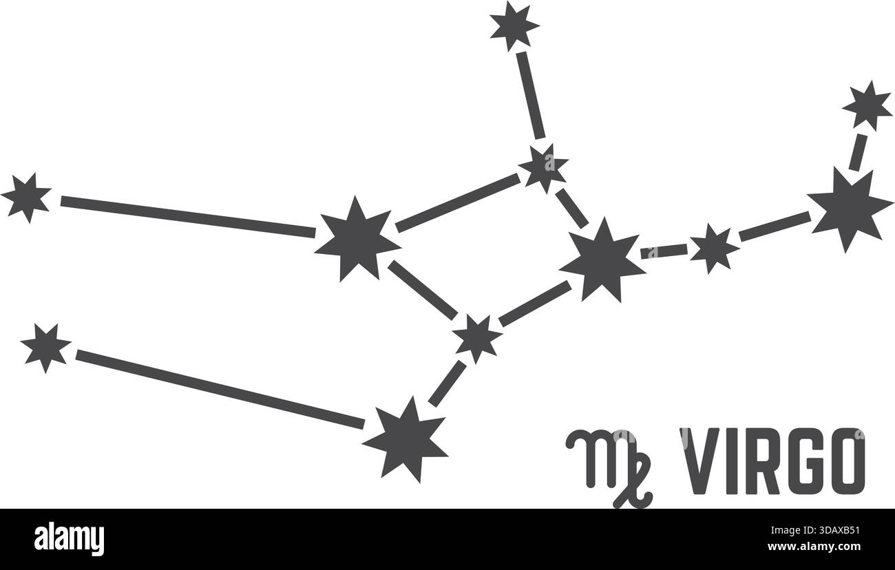 A constellation of stars with the word Virgo written below it Stock ...