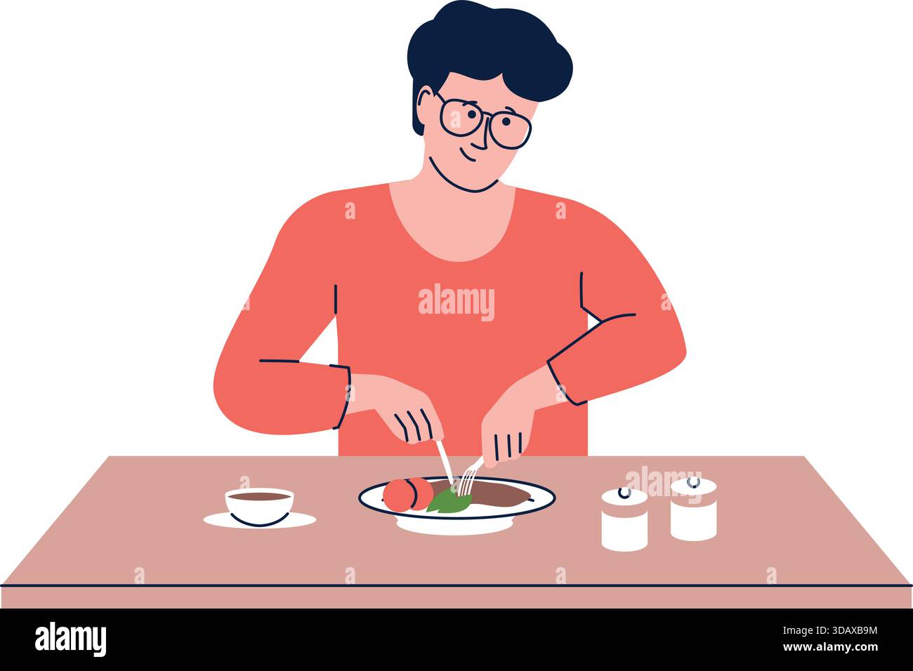 Man meal for one Stock Vector Images - Alamy