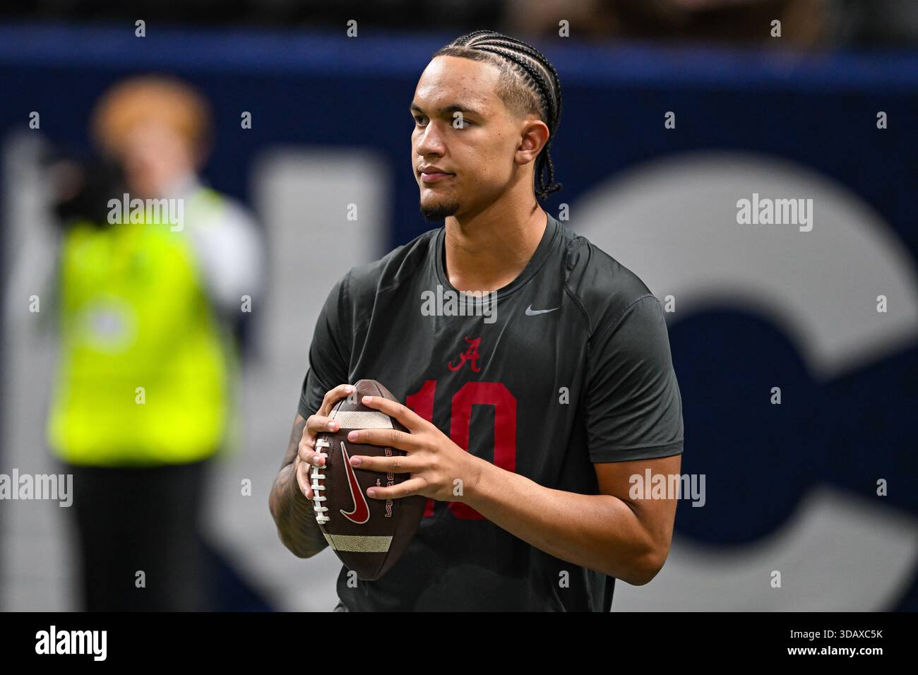 ATLANTA, GA - DECEMBER 06: Alabama quarterback Austin Mack (10) warms ...
