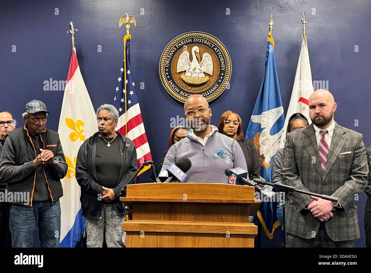 Orleans Parish District Attorney Jason Williams addresses the media ...