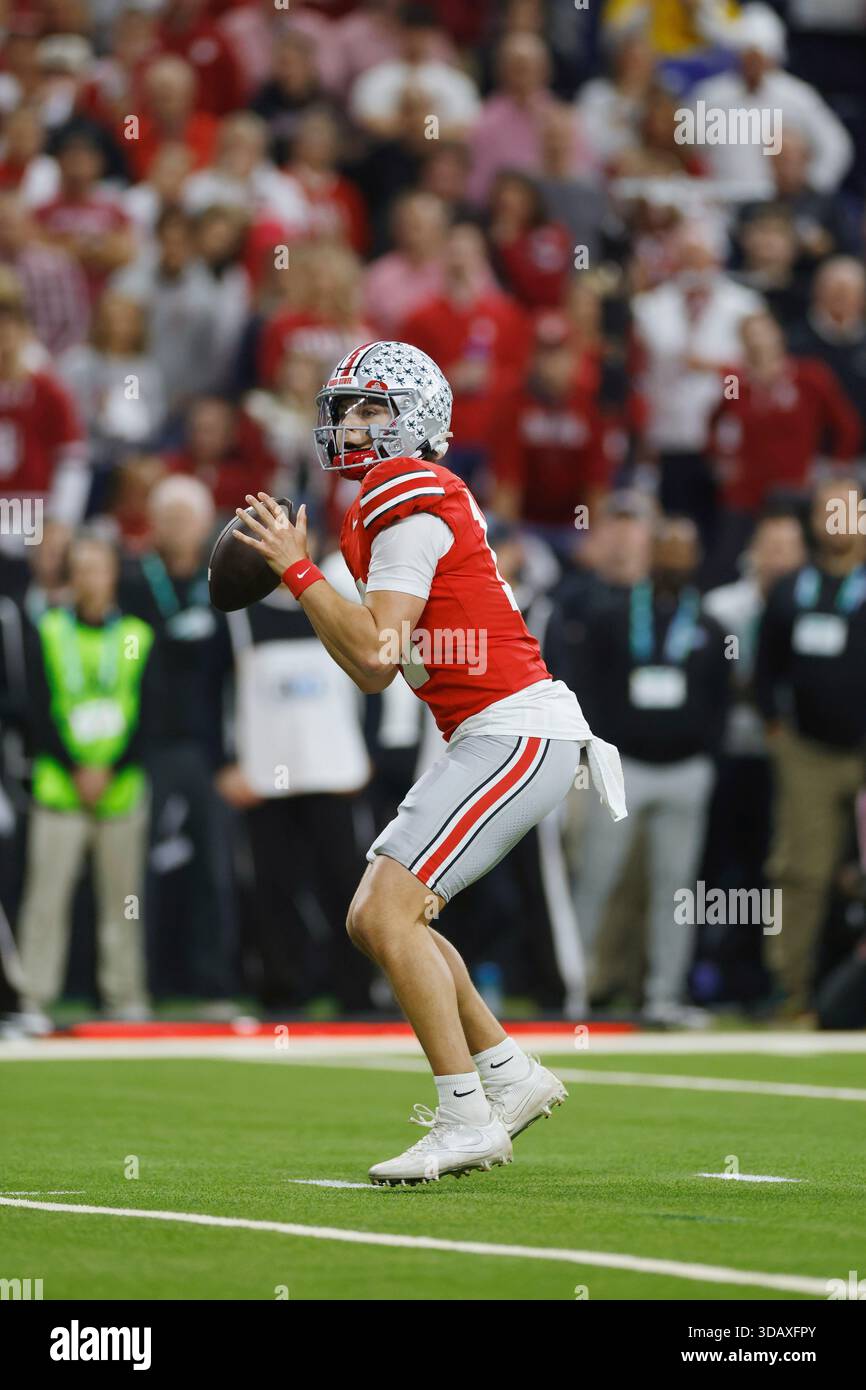 INDIANAPOLIS, IN - DECEMBER 06: Julian Sayin #10 of the Ohio State ...