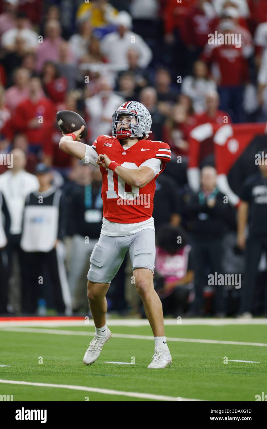 INDIANAPOLIS, IN - DECEMBER 06: Julian Sayin #10 of the Ohio State ...