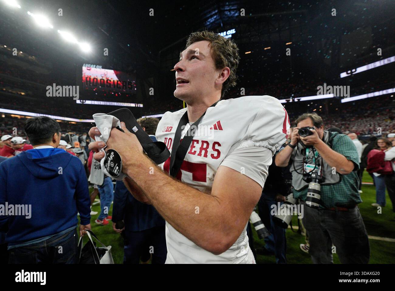 INDIANAPOLIS, IN - DECEMBER 06: Fernando Mendoza #15 of the Indiana ...