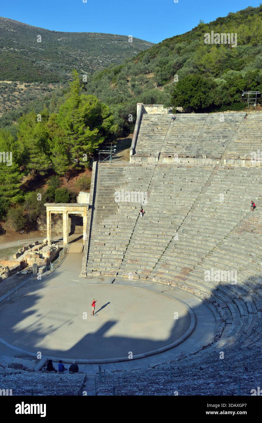 Greece. Ancient Theatre in Epidaurus (also Epidauros, Epidavros) built ...
