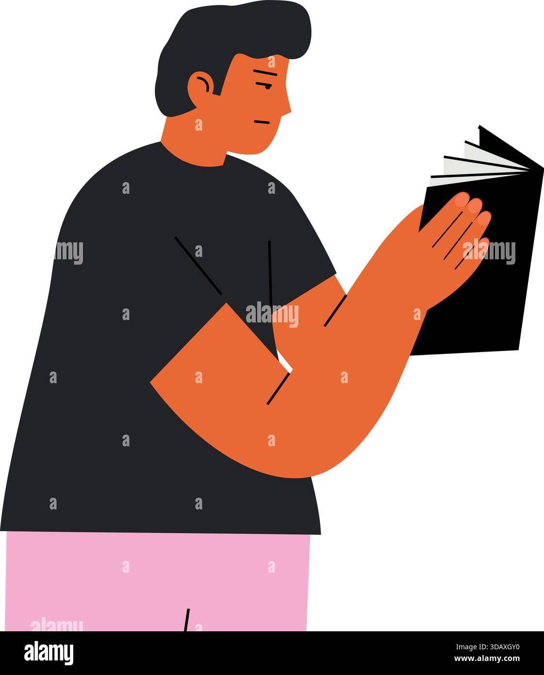 Smart young student studying Stock Vector Images - Alamy
