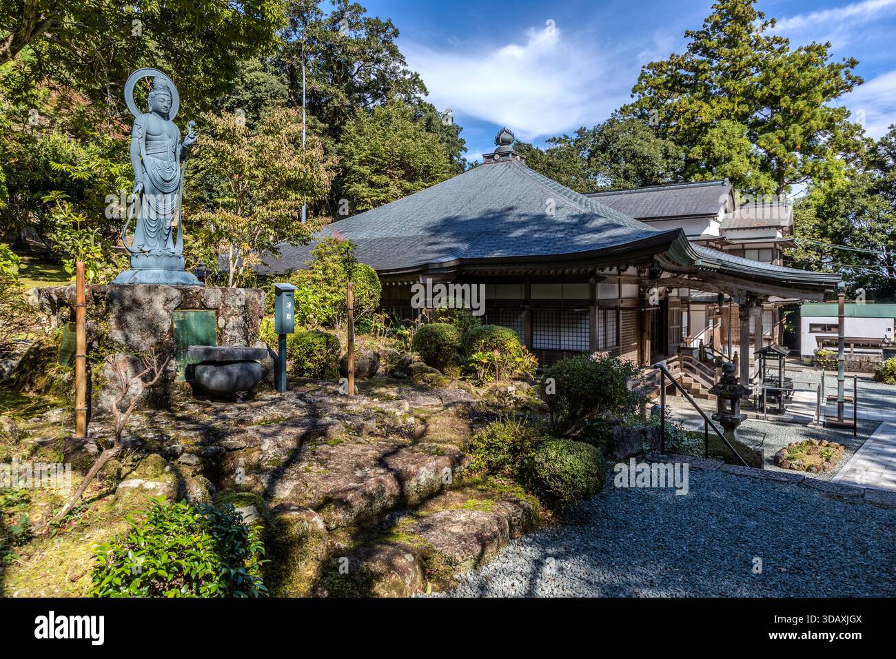 Buddha statue in front of Myohosan Amida Temple in Nachikatsuura ...