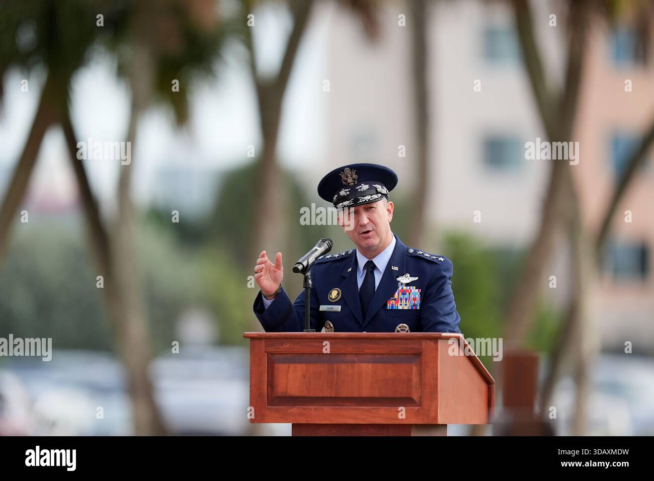 Gen. Dan Caine, chairman of the Joint Chiefs of Staff, speaks during ...
