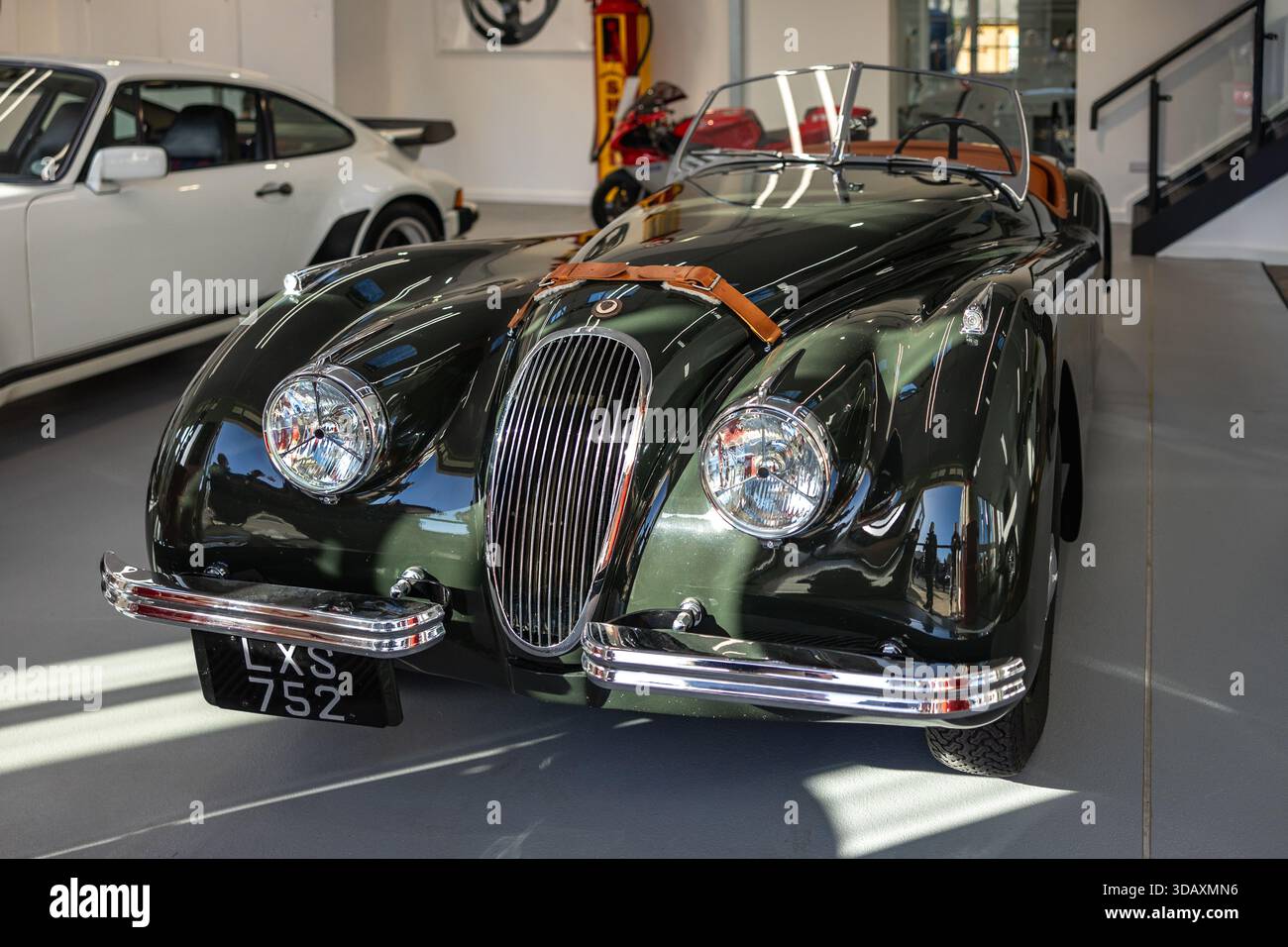 1951 Jaguar XK 120 Roadster, on display at the Bicester Motion assembly ...