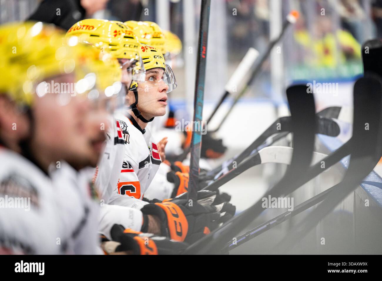Dennis Lobach (26, Loewen Frankfurt ), Nuernberg Ice Tigers vs. Loewen ...