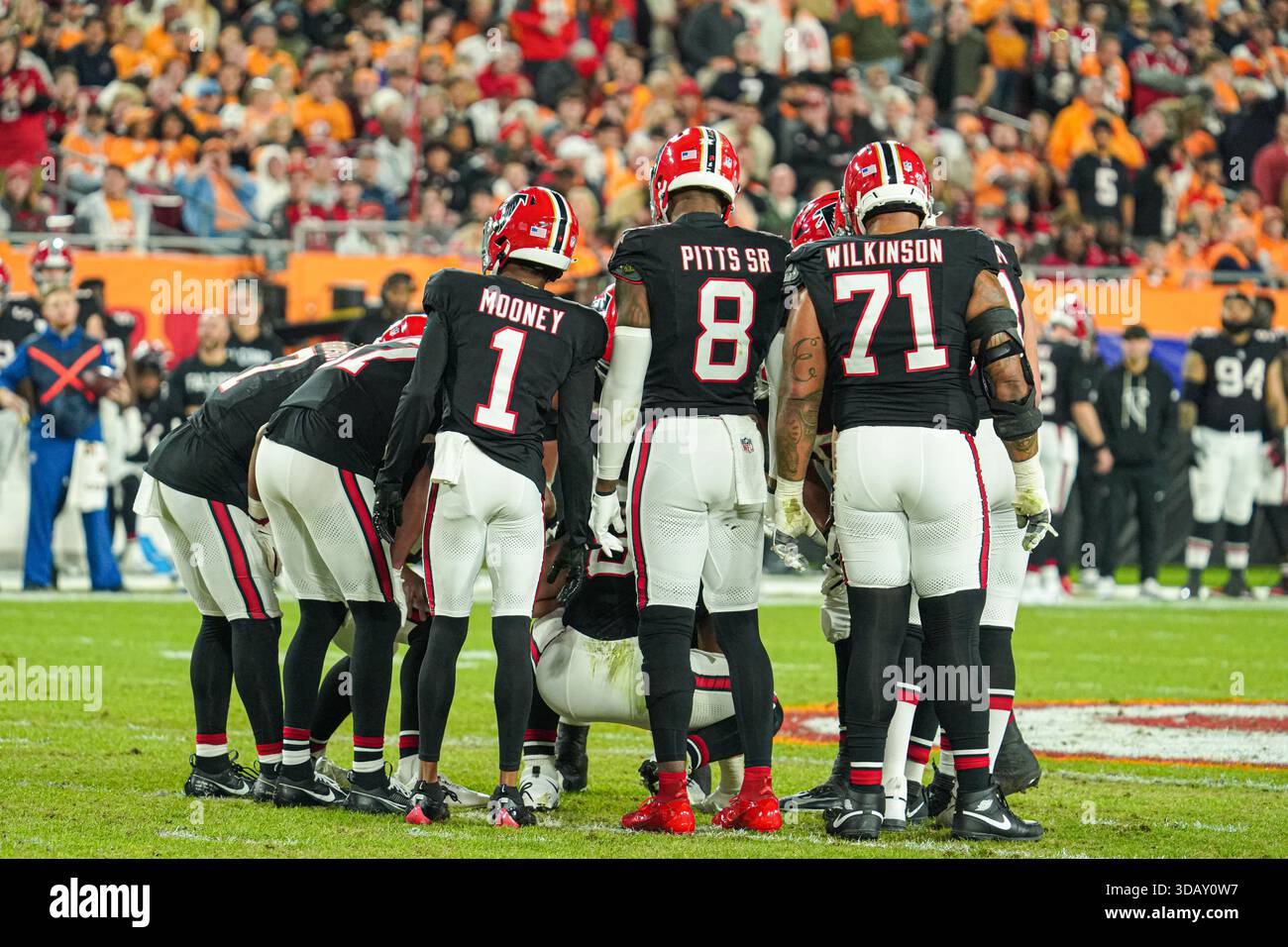 Tampa Bay, Florida, USA, December 11, 2025, Atlanta Falcons players ...