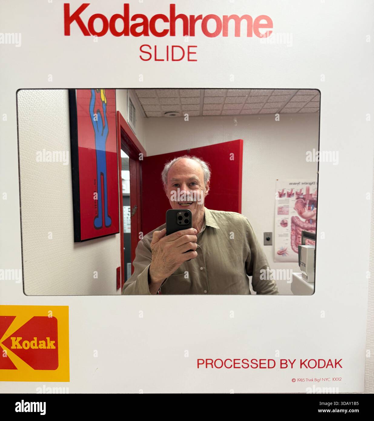 Self portrait in a mirror frame made to look like the classic Kodak ...