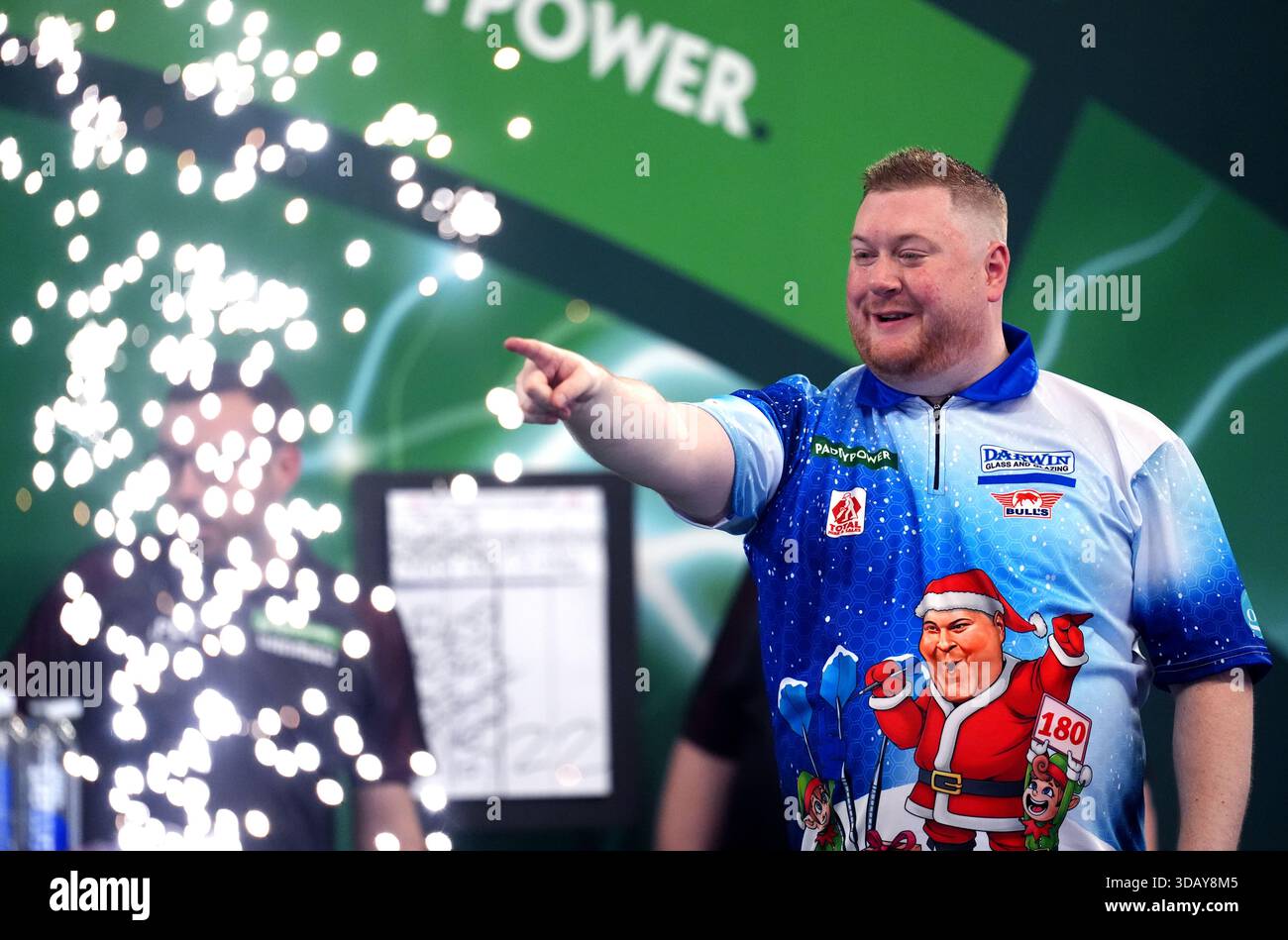 Ricky Evans celebrates victory against Man Lok Leung (not pictured) on ...