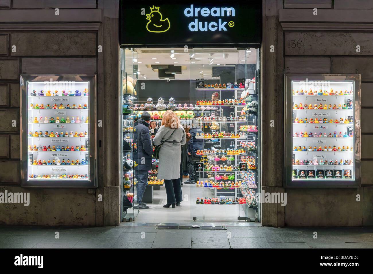Rome, Italy - December 8, 2025: The Dream Duck is the first shop in ...
