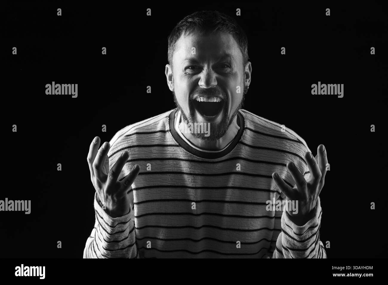 Trouble cry Black and White Stock Photos & Images - Alamy