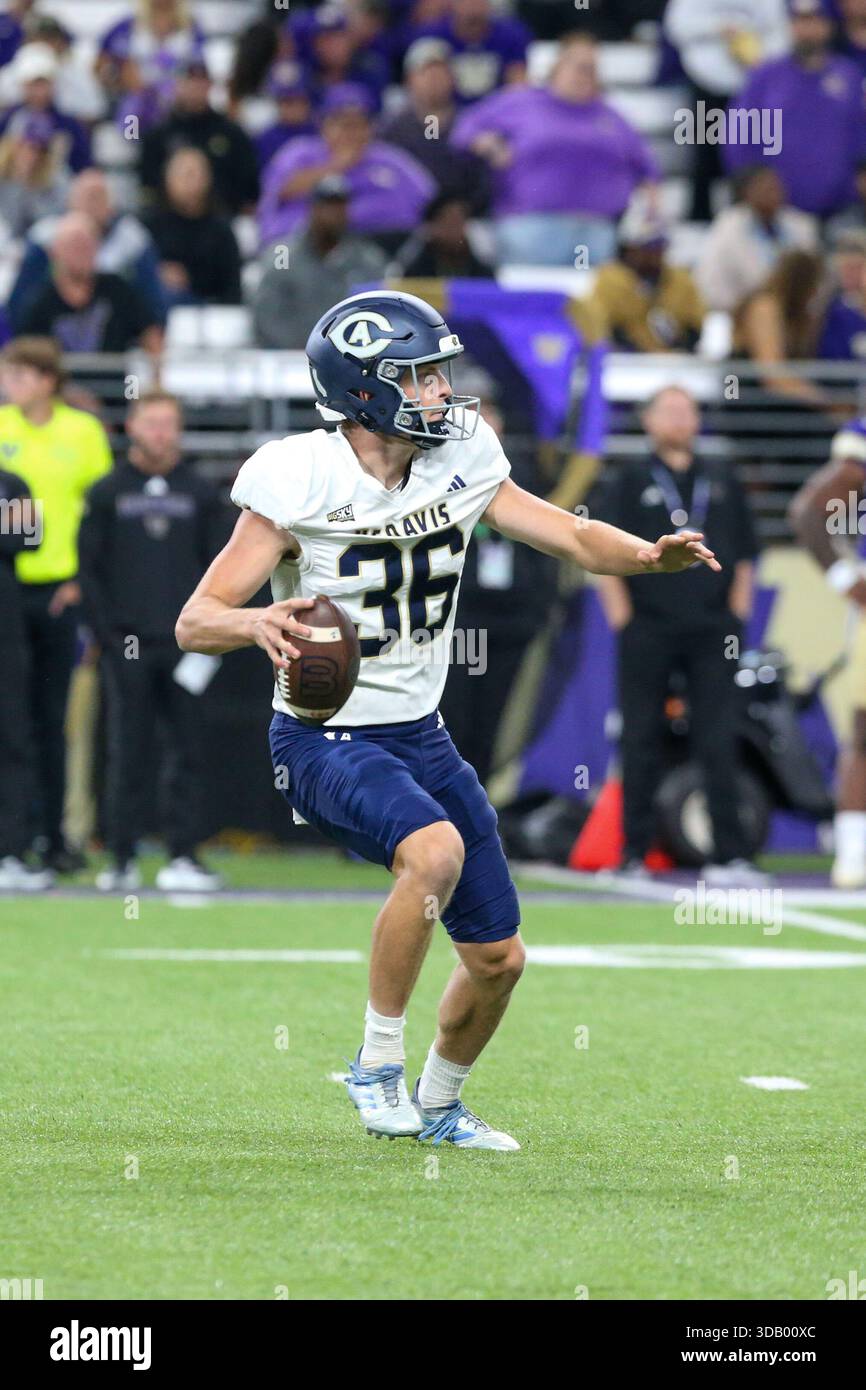 SEATTLE, WA - SEPTEMBER 06: UC Davis (P) #36 Dylan Mauro passes the ...