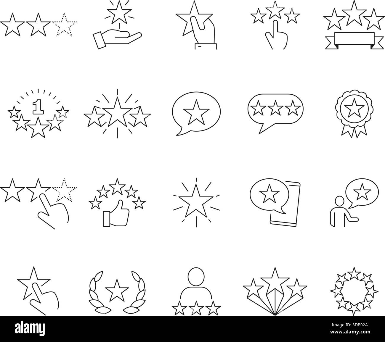 Star rating symbols star quality Black and White Stock Photos & Images ...