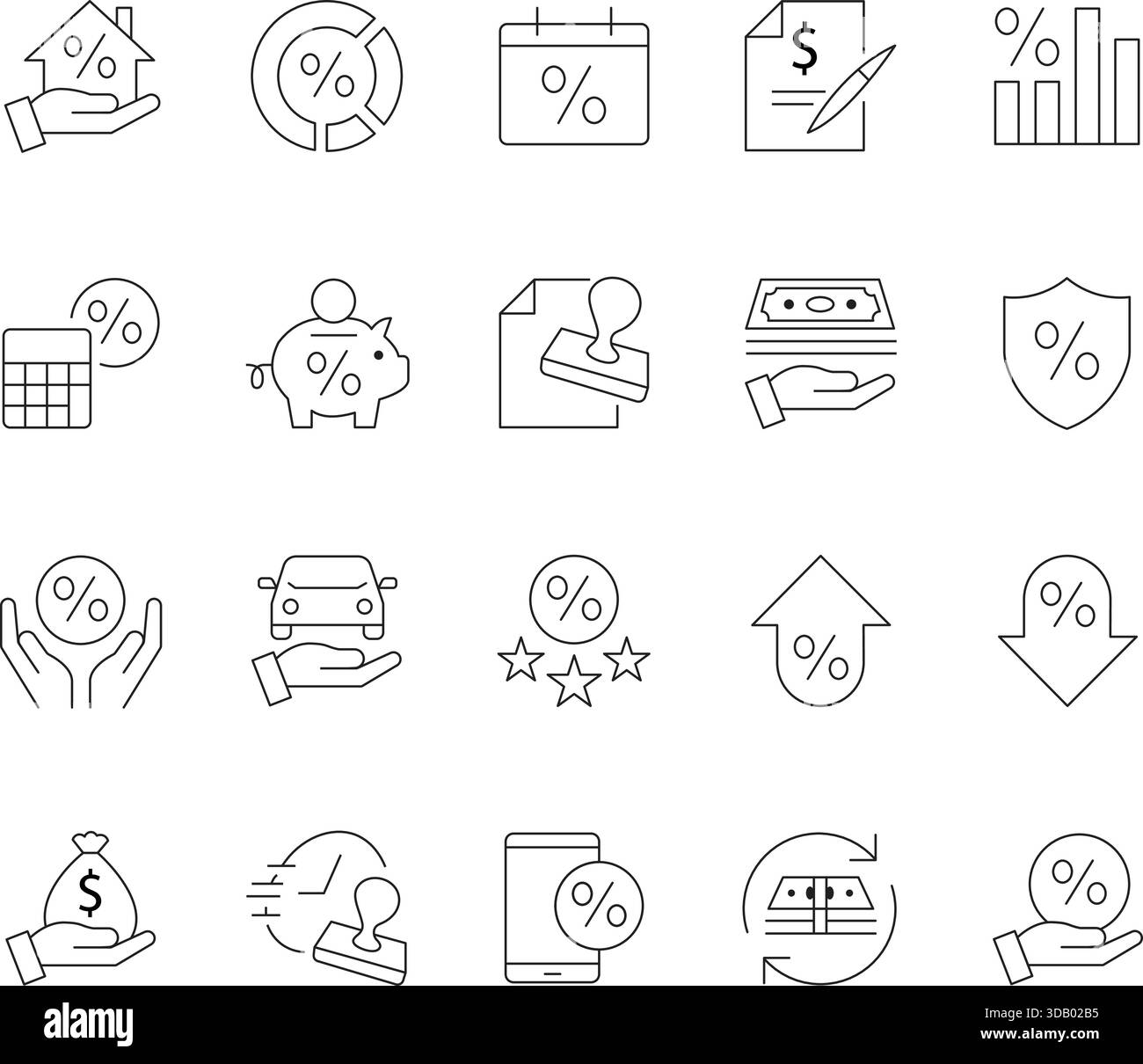 Calculation line vector icons Black and White Stock Photos & Images - Alamy