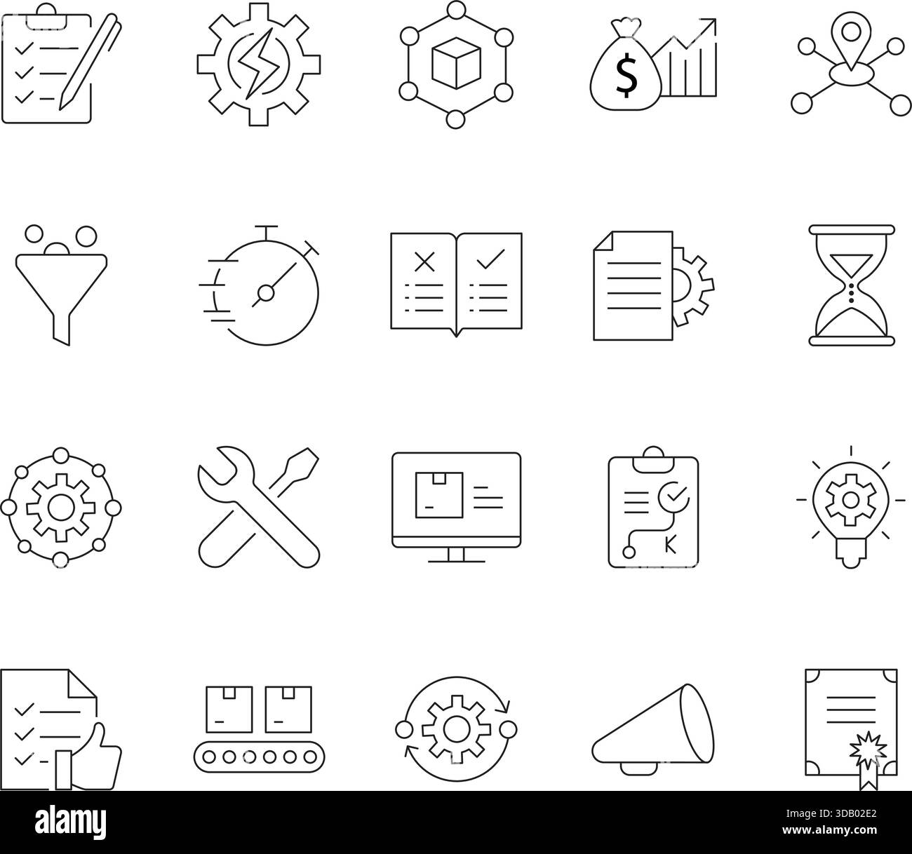 Product Management and Development Thin Line Icons Set. Vector Outline ...