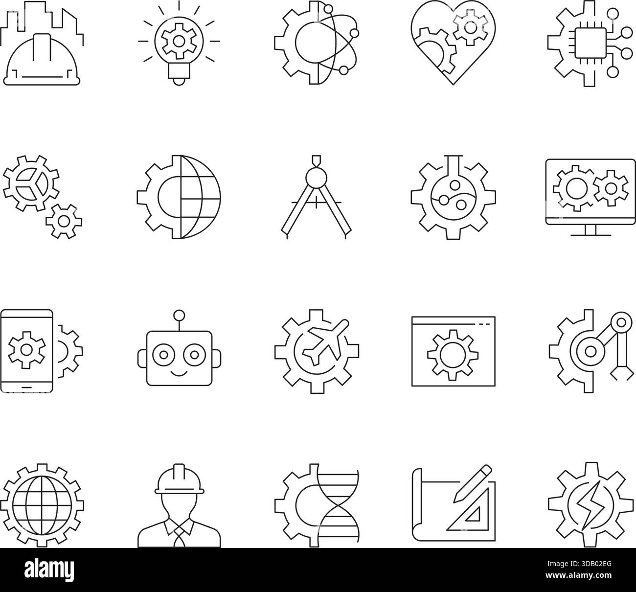 Electrical equipment line icons Black and White Stock Photos & Images ...