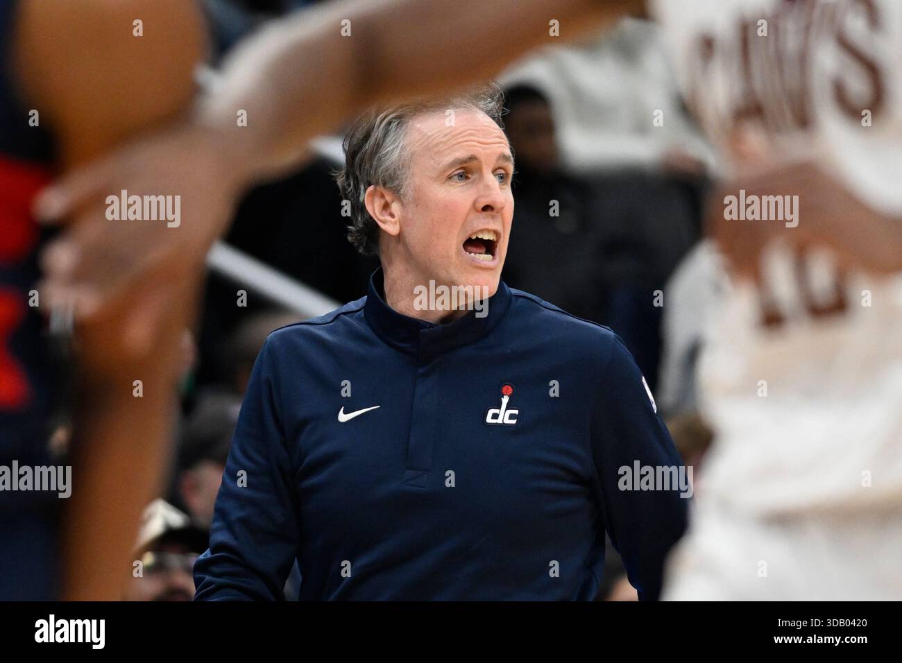Washington Wizards head coach Brian Keefe watches the action during the ...