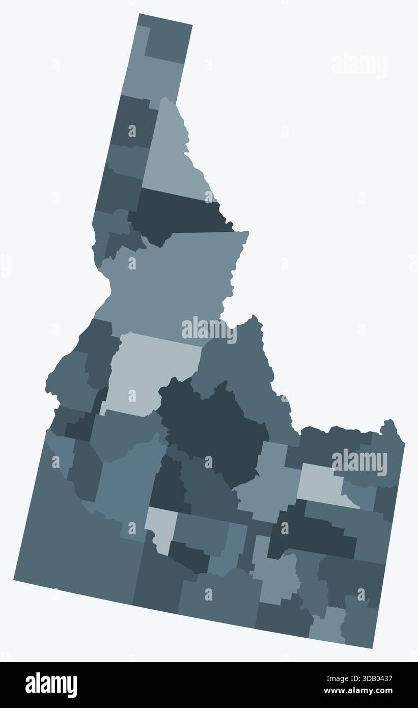 Map of Idaho with counties. Just a simple state border map with county ...