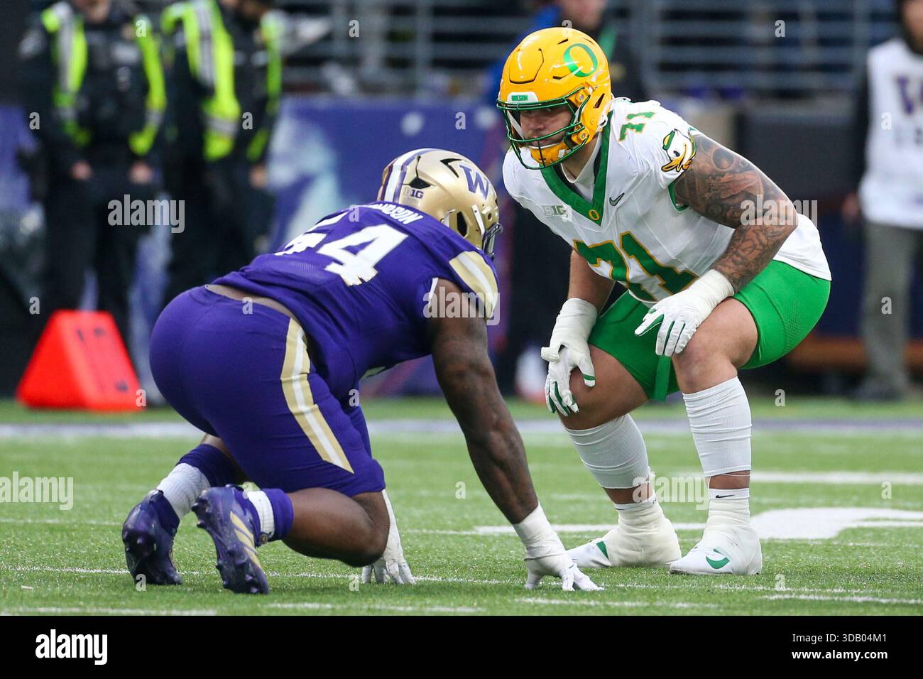 SEATTLE, WA - NOVEMBER 29: Oregon (OL) #71 Alex Harkey during the ...