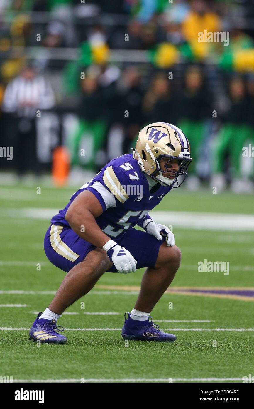 SEATTLE, WA - NOVEMBER 29: Washington's (LB) #57 Anthony Ward during a ...