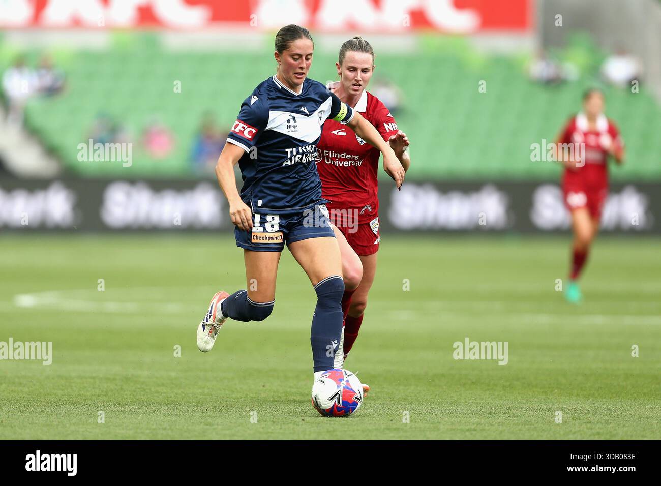 Kayla Morrison of Victory controls the ball during the WomenÕs A-League ...