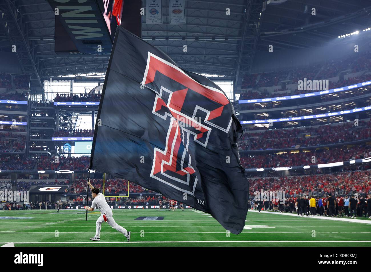 A Texas Tech flag is waved after a score during the NCAA football ...