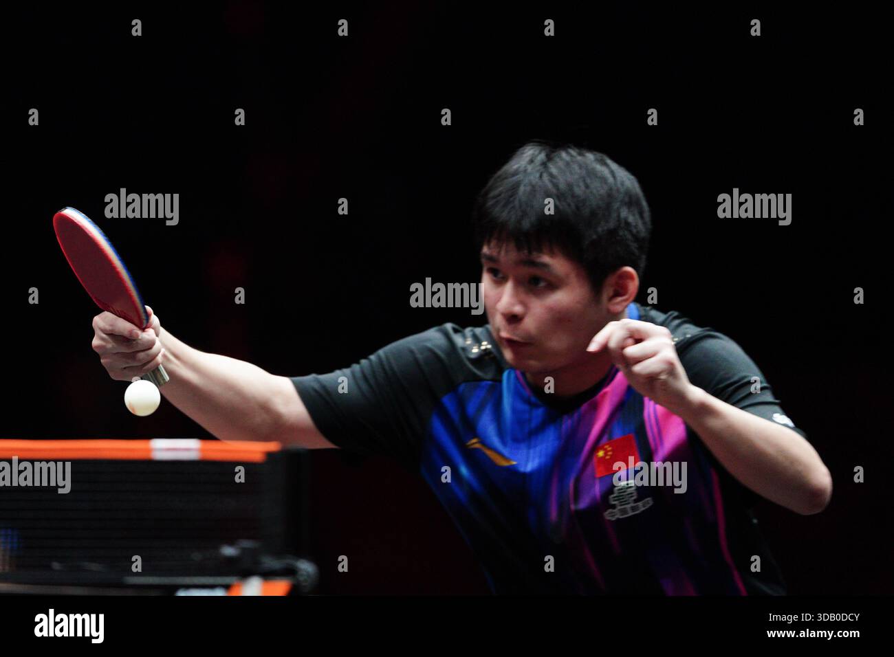 Lin Shidong, a Chinese table tennis player during a game at the WTT ...