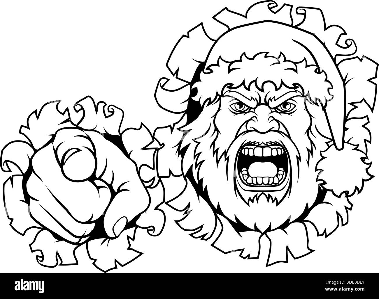 Angry Santa Claus Father Christmas Cartoon Mascot Stock Vector Image ...