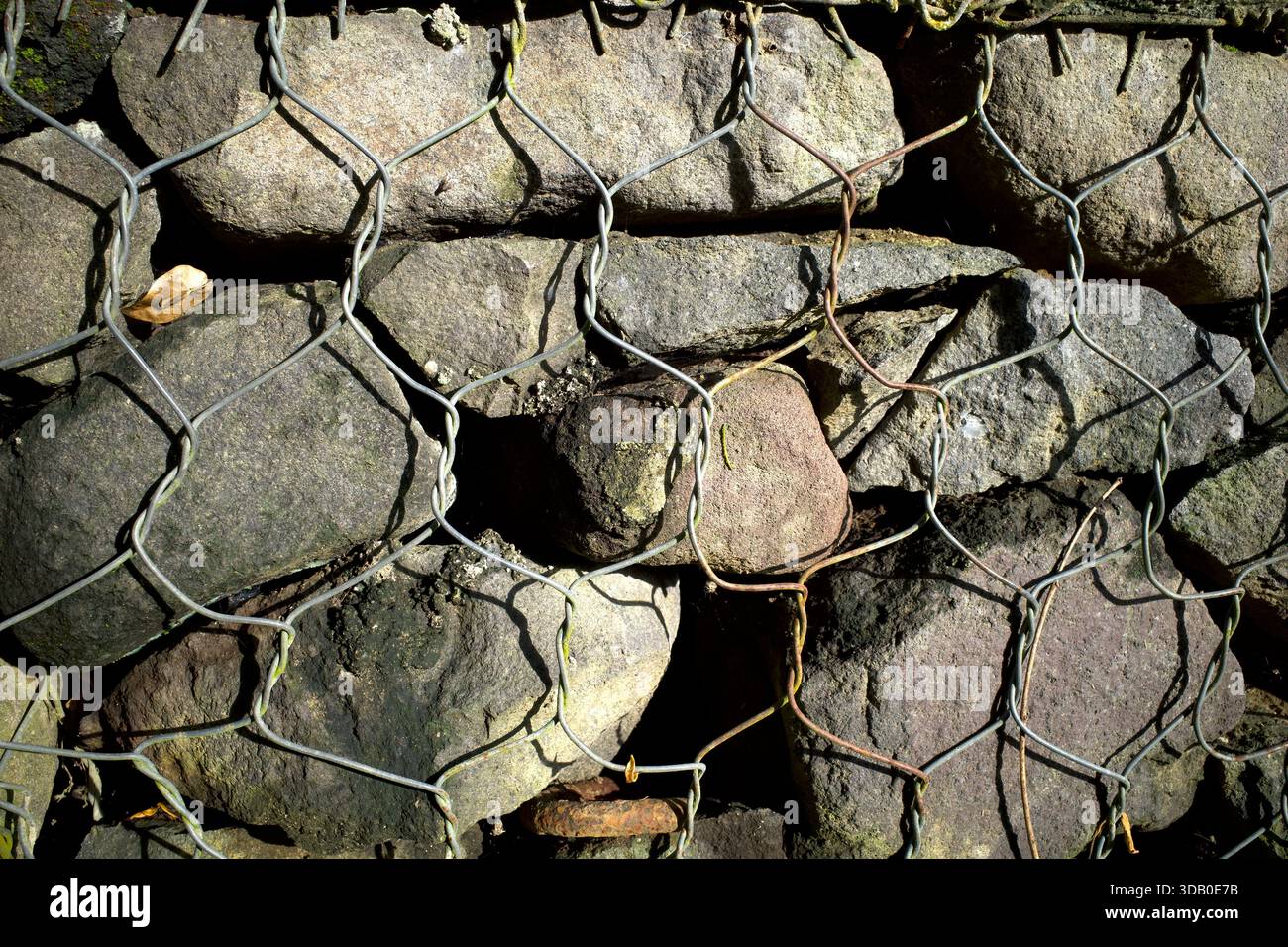 Gabion wall cages stones texture background for wallpaper Stock Photo ...