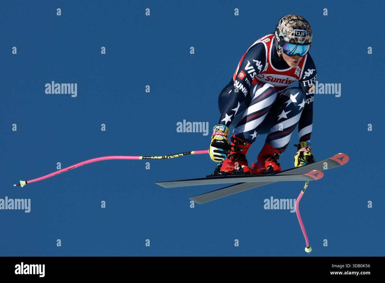 United States' Isabella Wright speeds down the course during an alpine ...