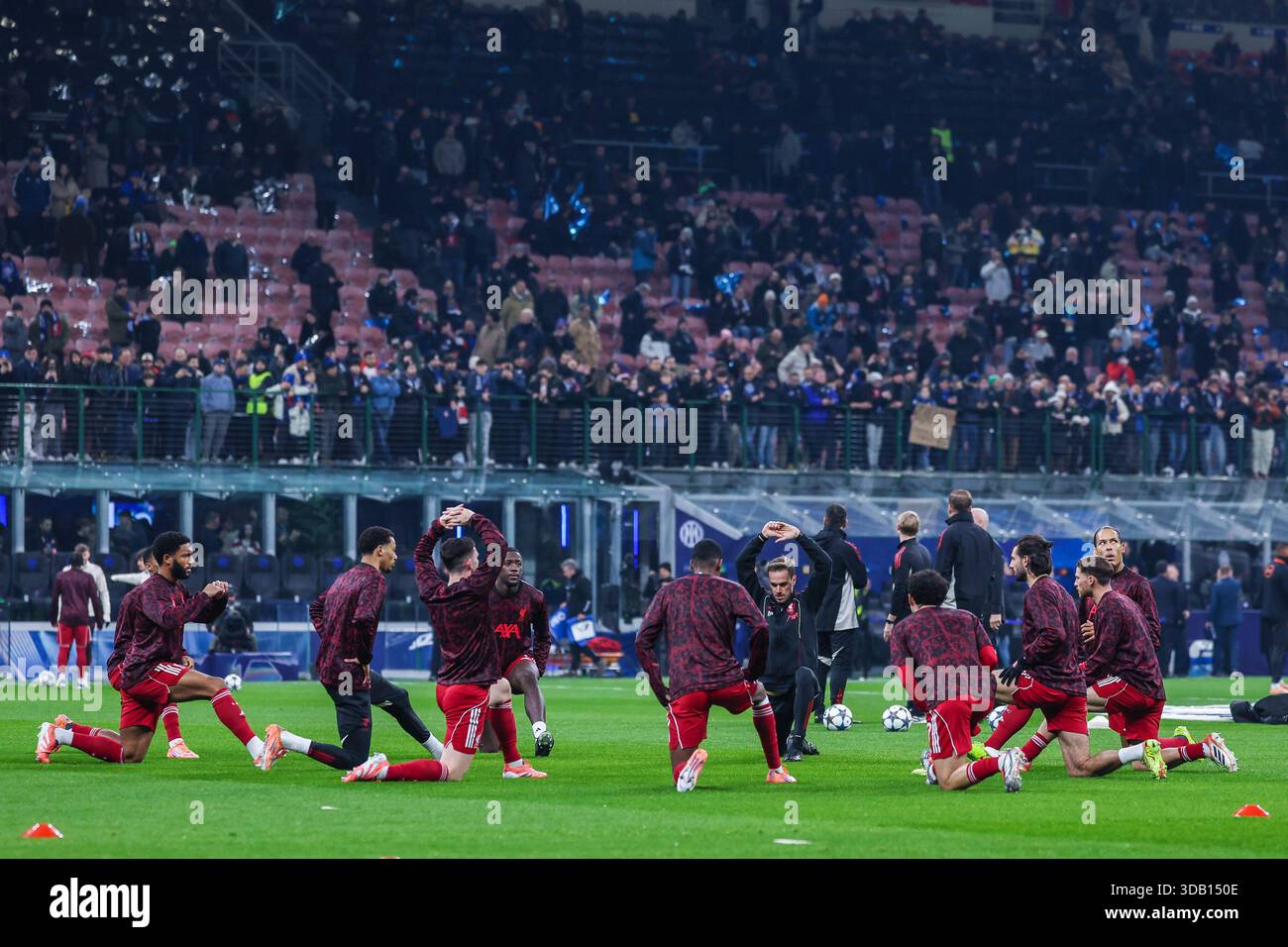 Liverpool FC players warm up during UEFA Champions League 2025/26 ...