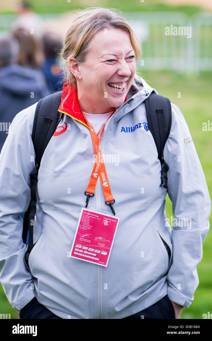 President LBFA Jessica Mayon is seen at a training session and track ...