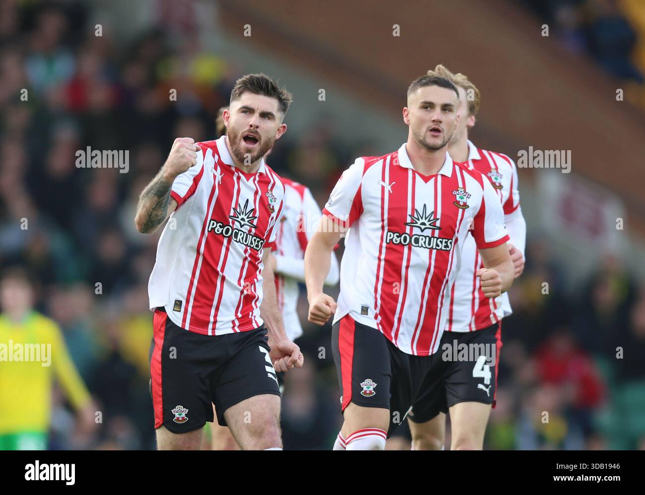 Southampton's Ryan Manning (left) celebrates scoring their side's first ...