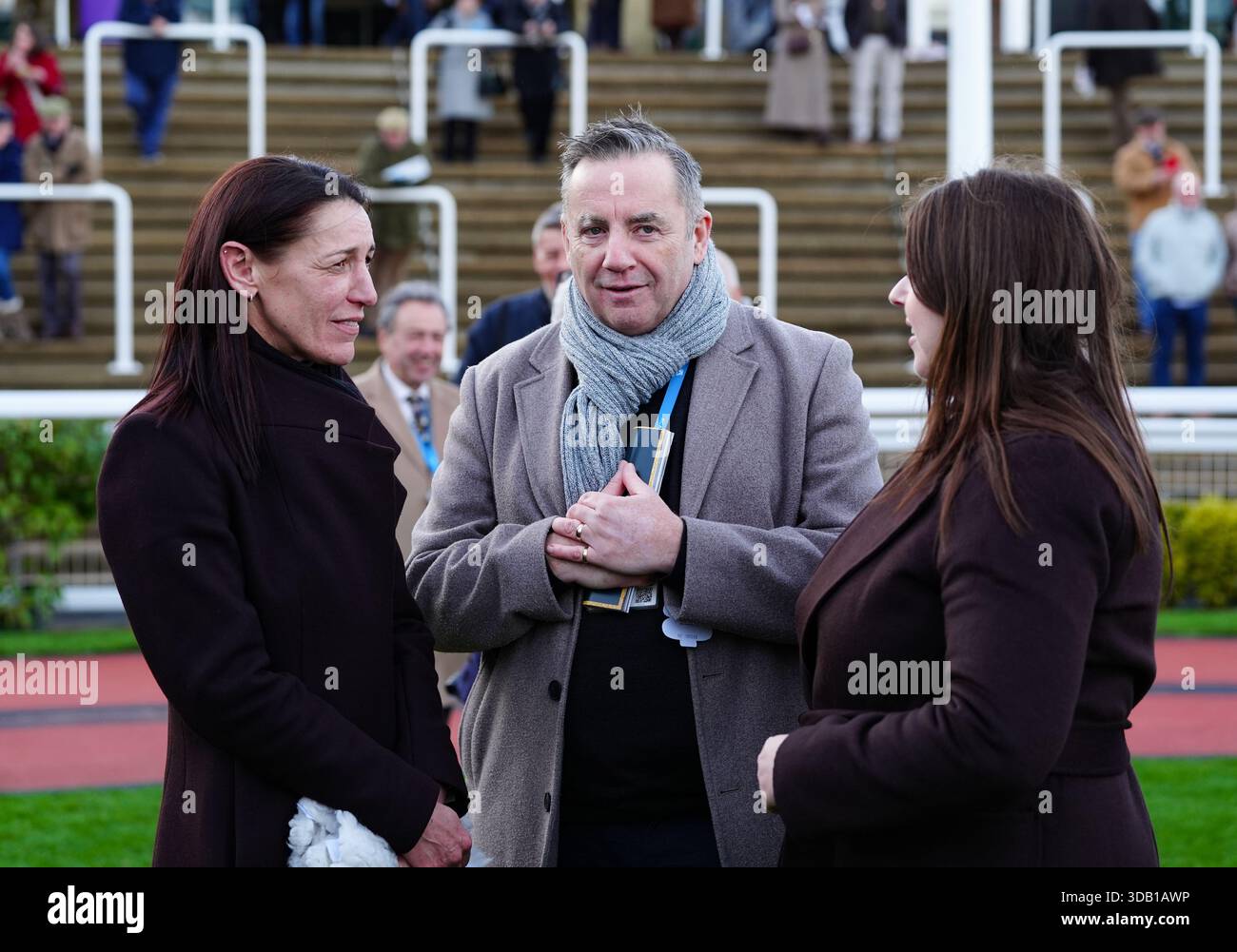 Trainer Faye Bramley, with John Hunt and his daughter Amy, after ...