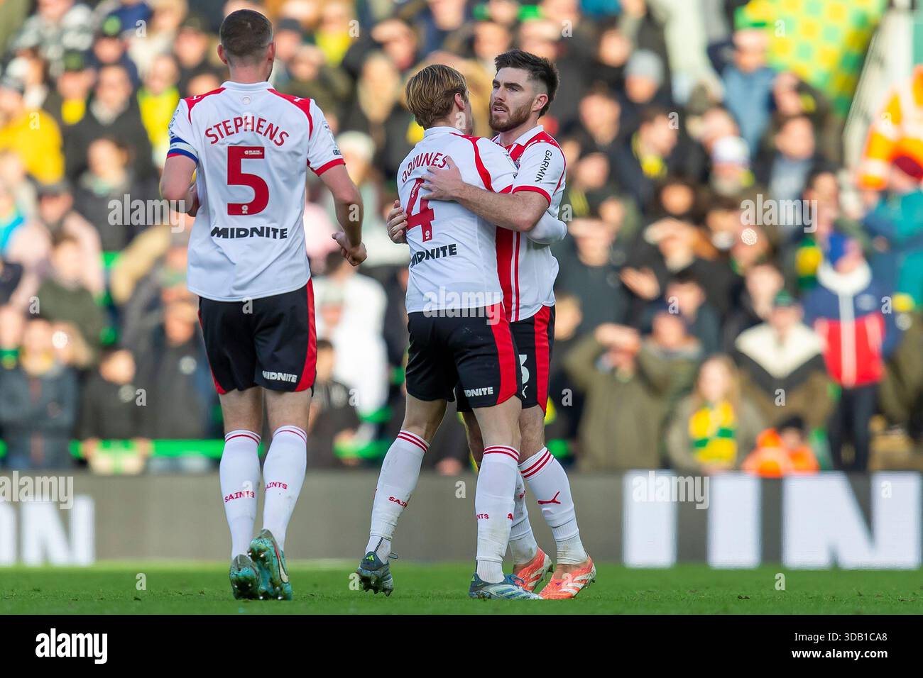 Ryan Manning of Southampton celebrates scoring his team's first goal ...