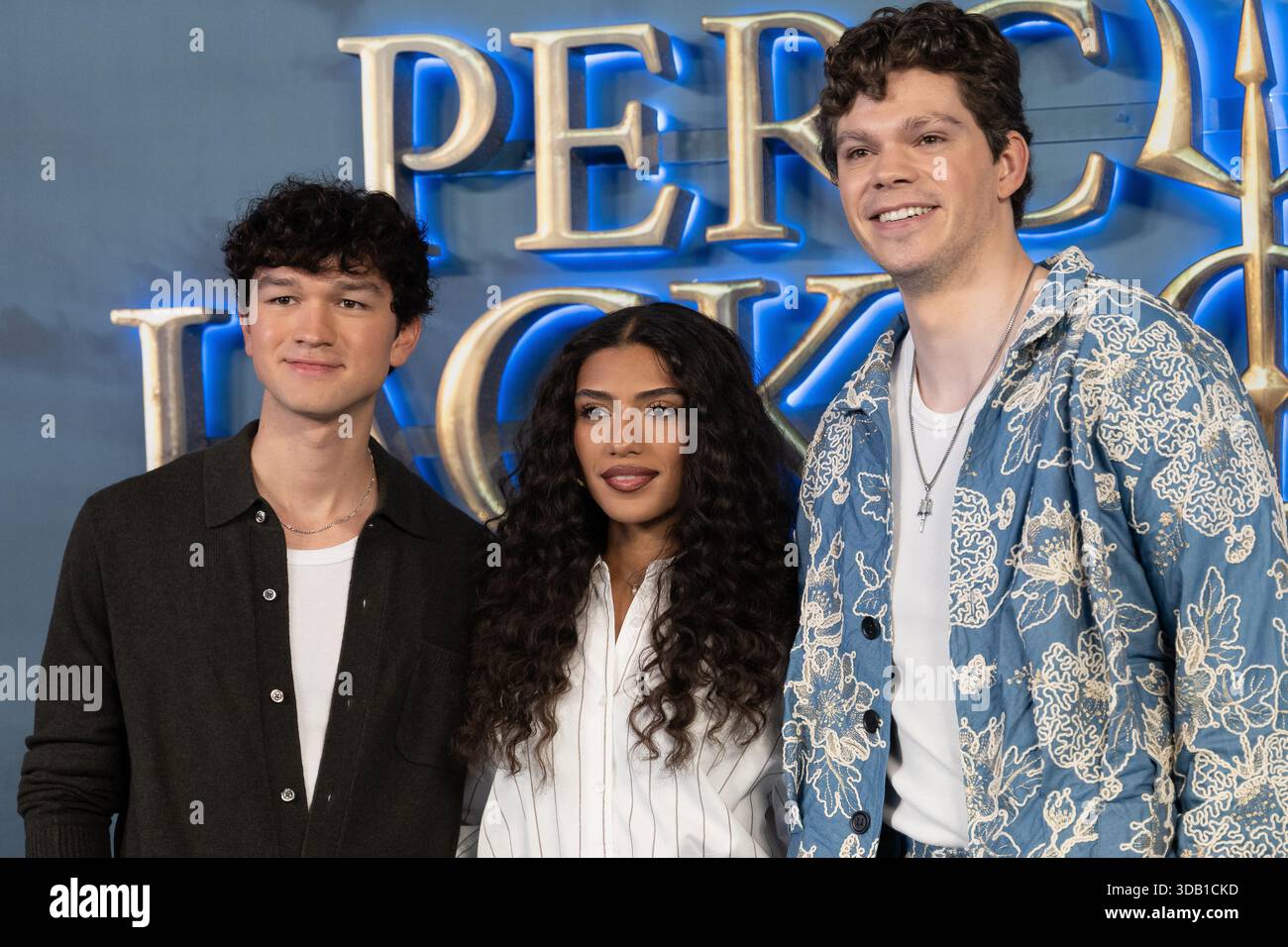 (L-R) Actors Charlie Bushnell, Dior Goodjohn and Daniel Diemer attend the "Percy Jackson And The ...