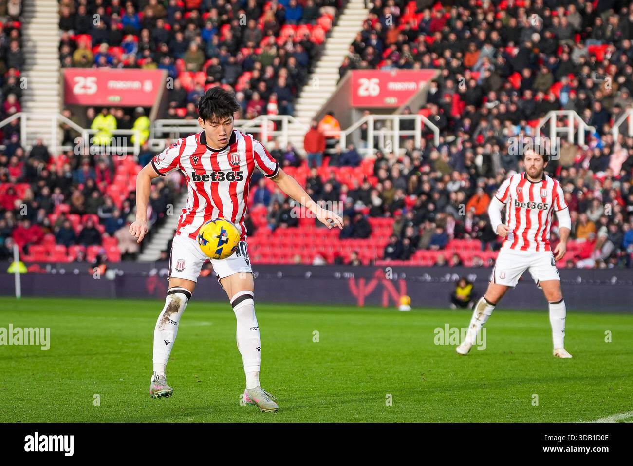Bae Jun-Ho of Stoke City controls the ball during the Sky Bet ...