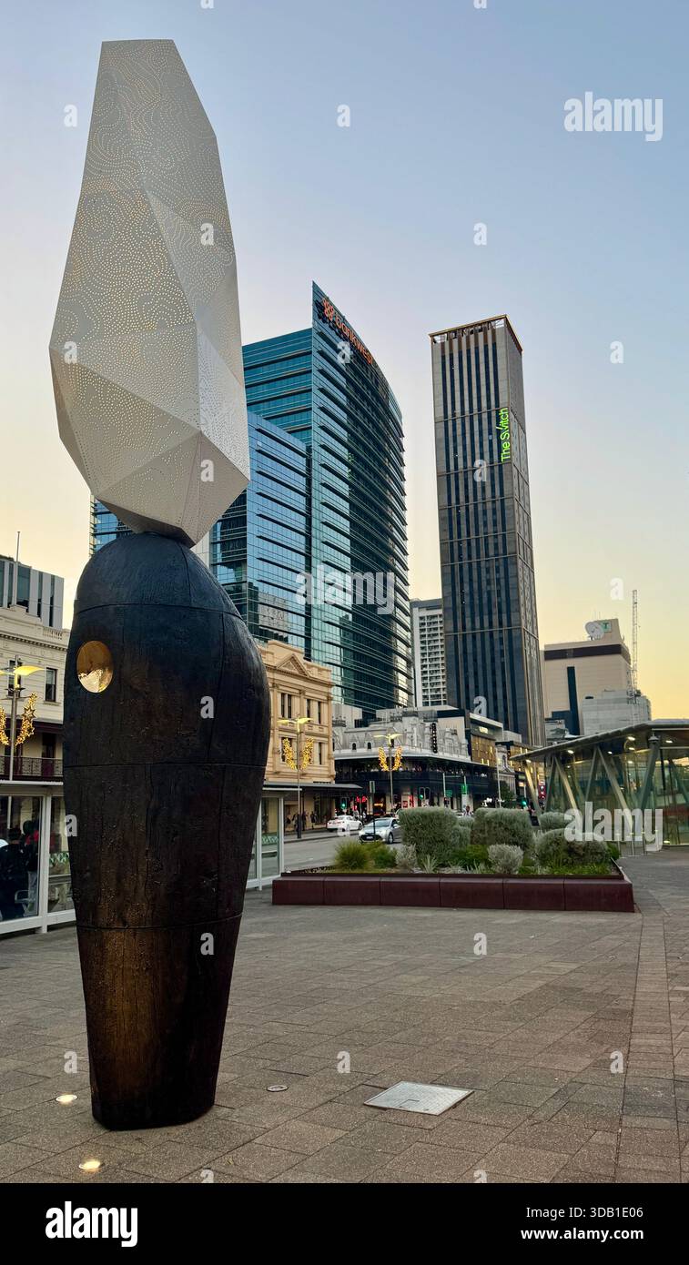 Seven metre tall Boobook Owl Sculpture by artist Stuart Green in the ...