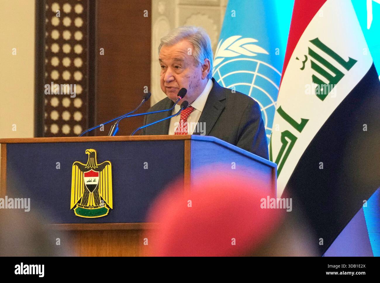 United National Secretary-General Antonio Guterres speaks during an ...