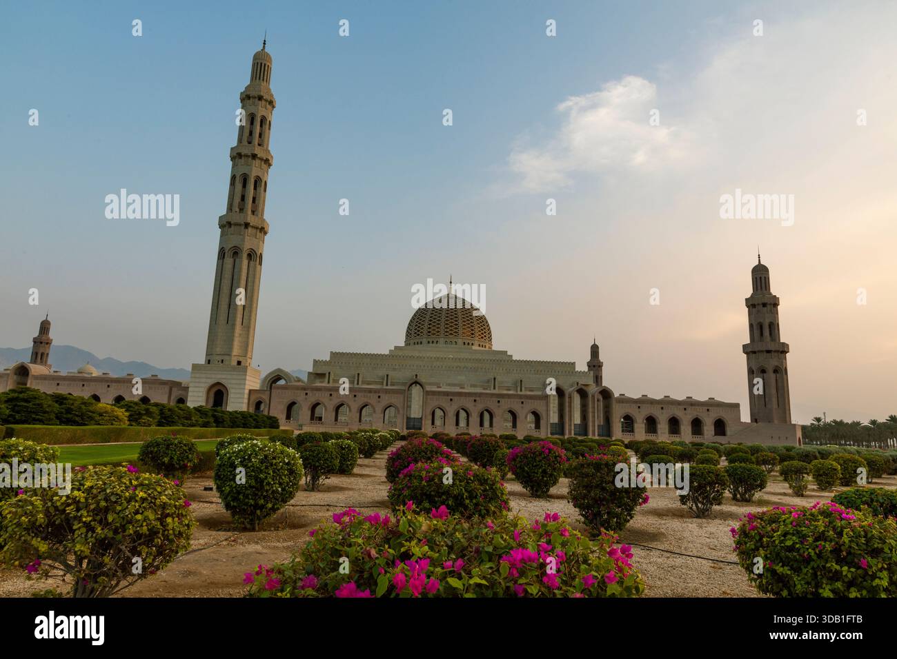 Beautiful view of Sultan Qaboos Grand Mosque in Muscat, one of Oman’s ...
