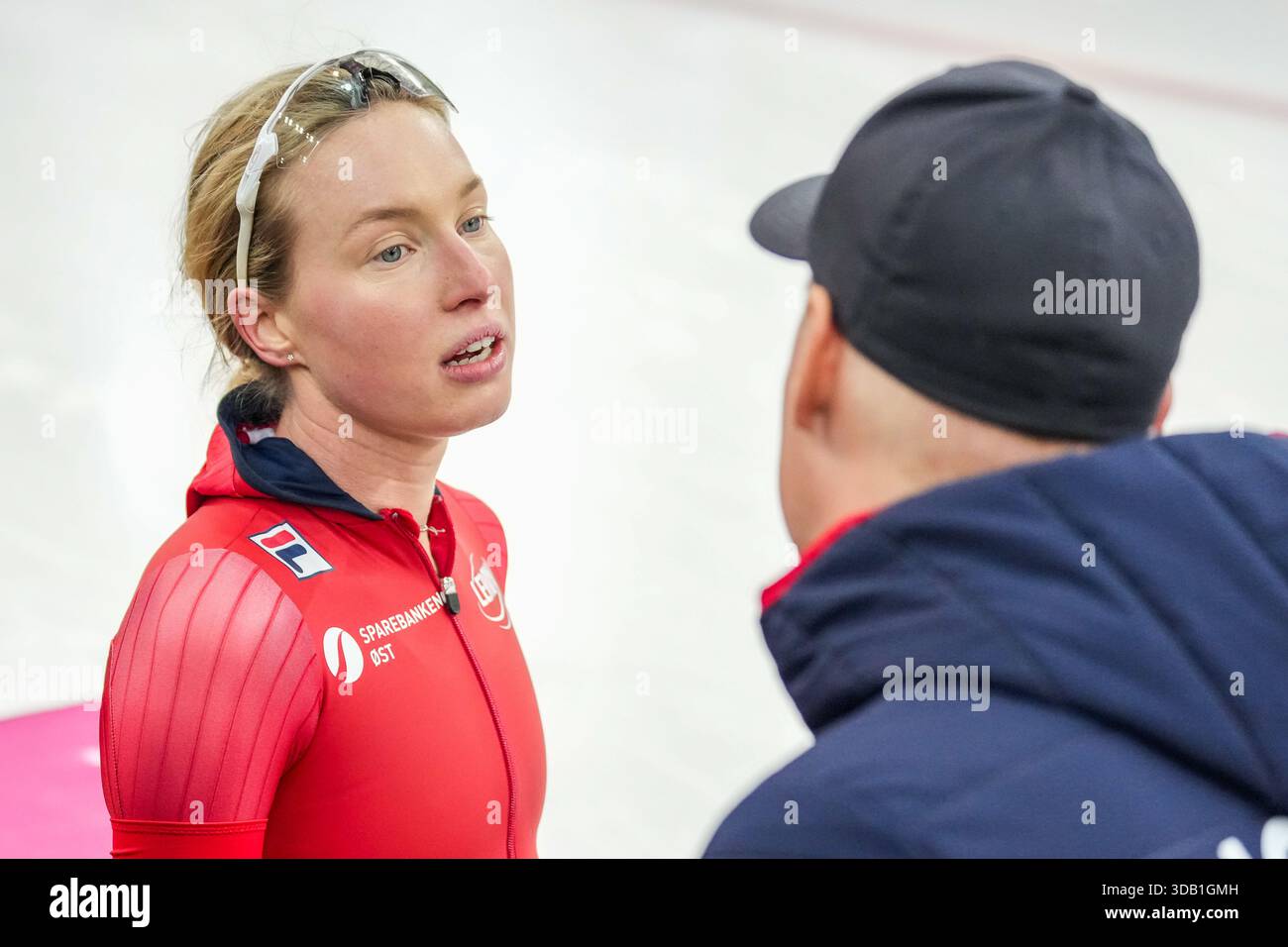 HAMAR, NORWAY - DECEMBER 13: Ragne Wiklund of Norway, coach Jonas ...