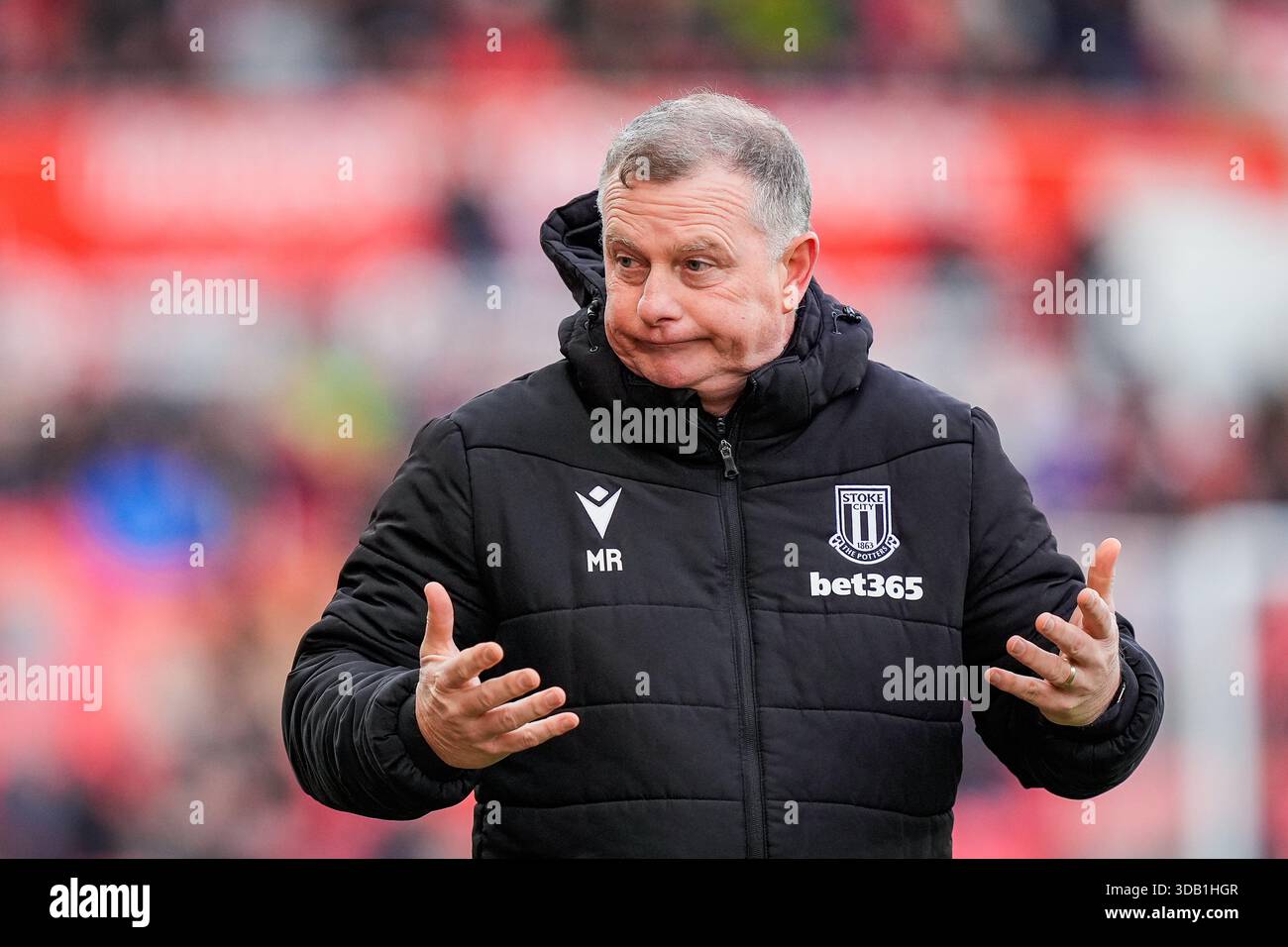 Stoke City manager Mark Robins during the Sky Bet Championship match ...