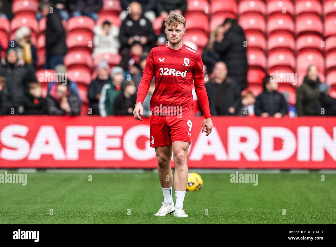 Tommy Conway of Middlesbrough in the pregame warmup session during the ...