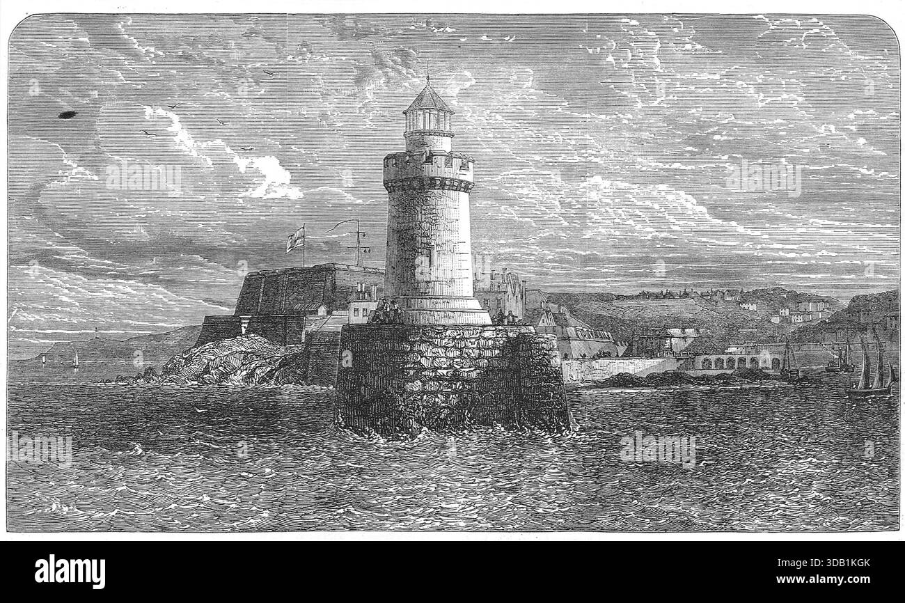 Castle Breakwater Lighthouse (St Peter Port Lighthouse) in Guernsey ...