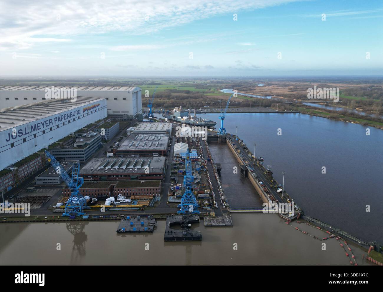 PRODUCTION - 13 December 2025, Lower Saxony, Papenburg: View of the ...