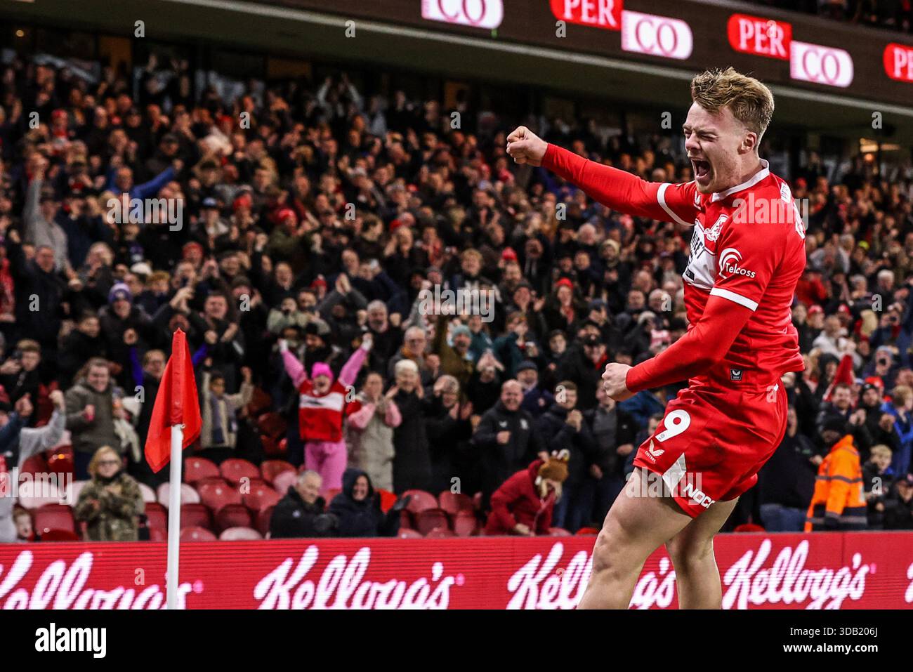 Tommy Conway of Middlesbrough celebrates his goal to make it 3-0 during ...