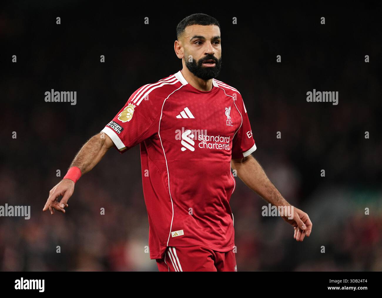 Liverpool's Mohamed Salah during the Premier League match at Anfield ...